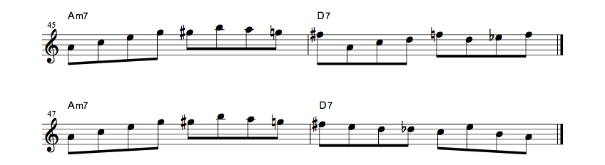 Am7 D7のツーファイブフレージング Jazz Sax Lesson Net